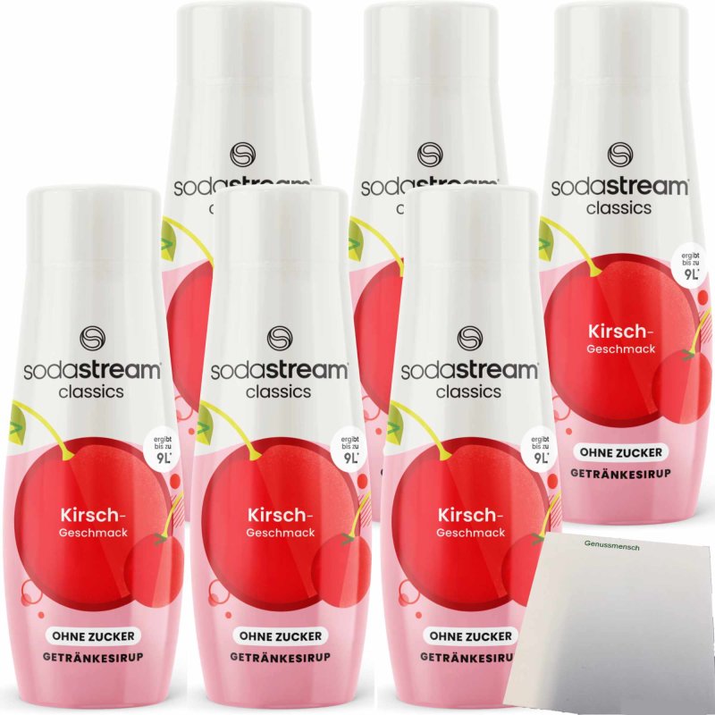 SodaStream Sirup Kirsch Geschmack ohne Zucker 6er Pack (6x440ml Flasc