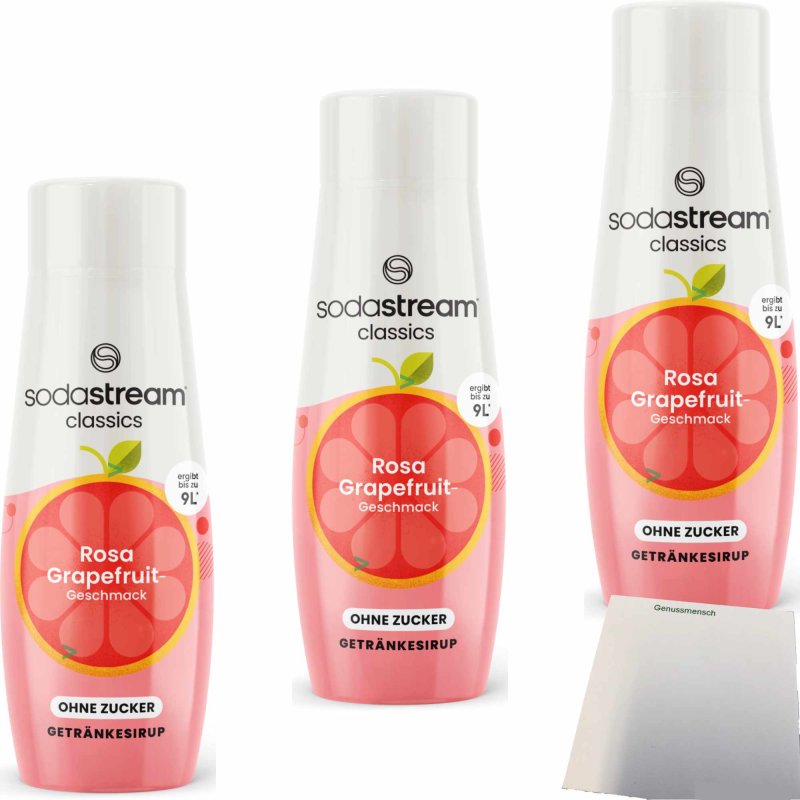 SodaStream Sirup Pink Grapefruit Geschmack ohne Zucker 3er Pack (3x44