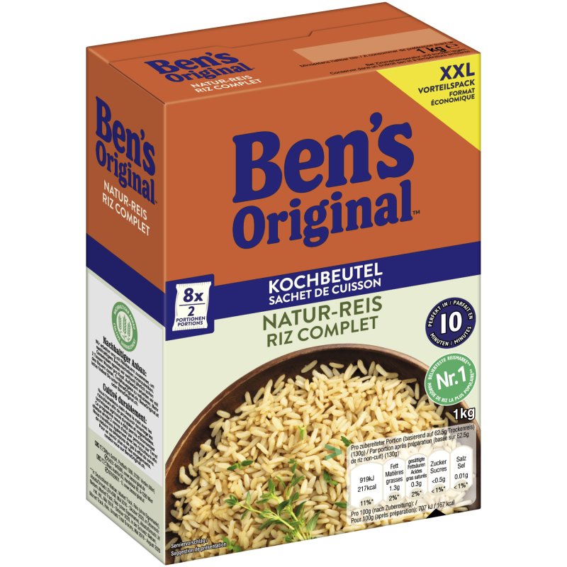 Ben's Original Kochbeutel Naturreis XXL (1kg Packung)