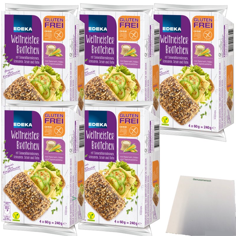 Edeka glutenfreie Weltmeisterbrötchen zum Fertigbacken 20 Stück (5x24