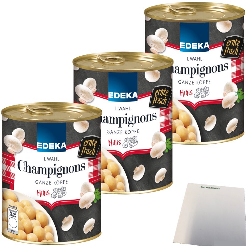 Edeka Champignons Minis 1. Wahl ganze Köpfe, extra klein 3er Pack (3x