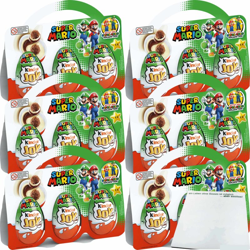 Kinder Joy Super Mario 6 Packungen (18x20g Eier) + usy Block