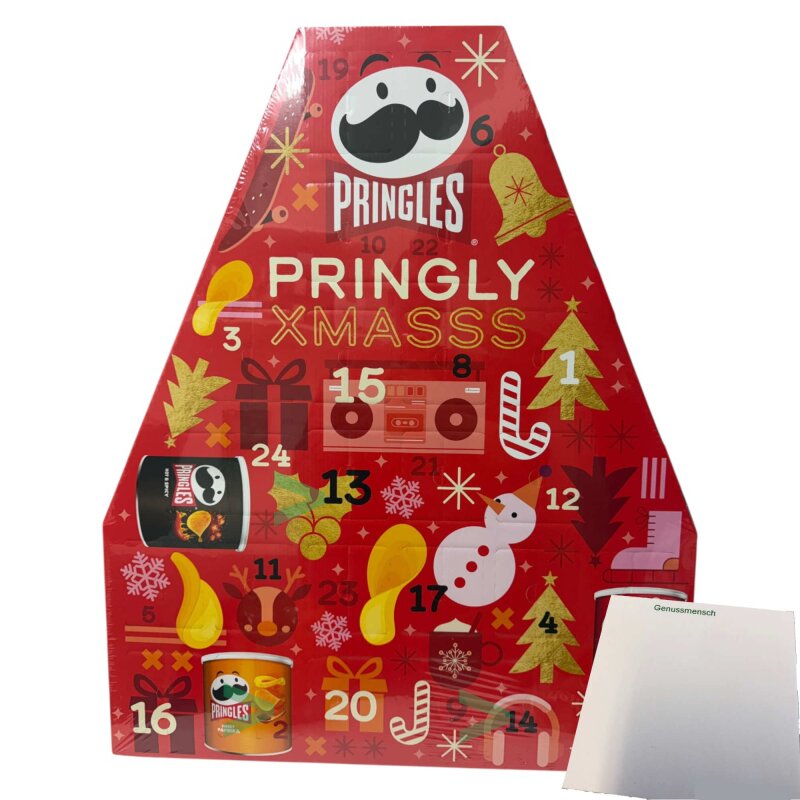 Pringles Crunchy Christmas Adventskalender (24 Dosen mit 6 Sorten)