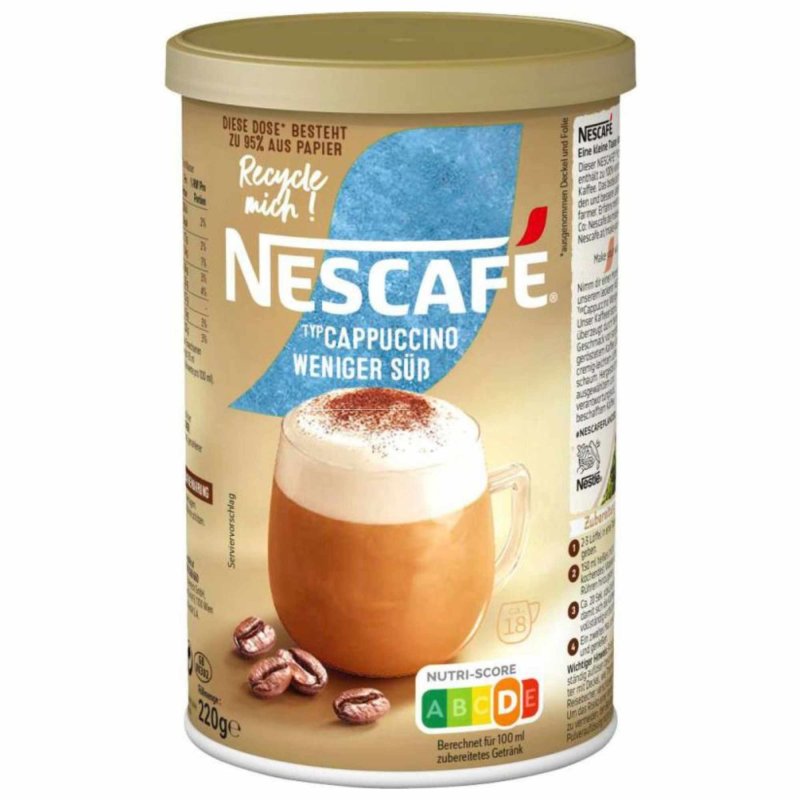 Nestlé GOLD Typ Cappuccino Weniger Süß (220g Dose)