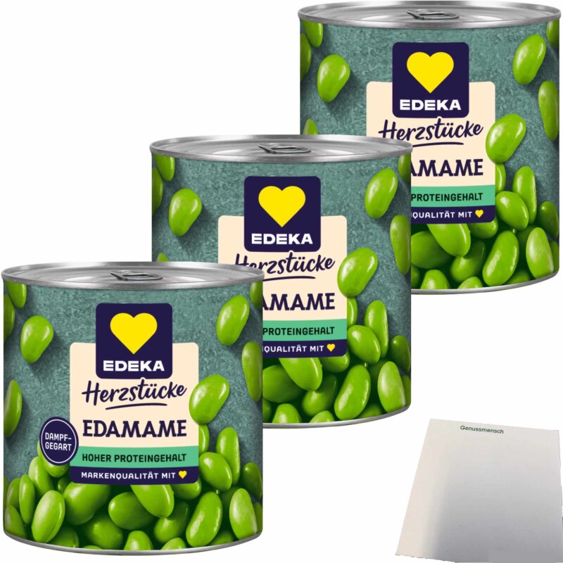 Edeka Herzstücke Edamame grüne Sojabohnen Dampfgegart 3er Pack (3x140