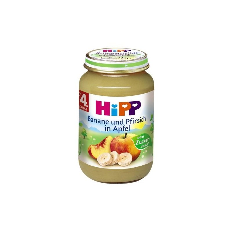 Hipp Banane und Pfirsich in Apfel, 190g