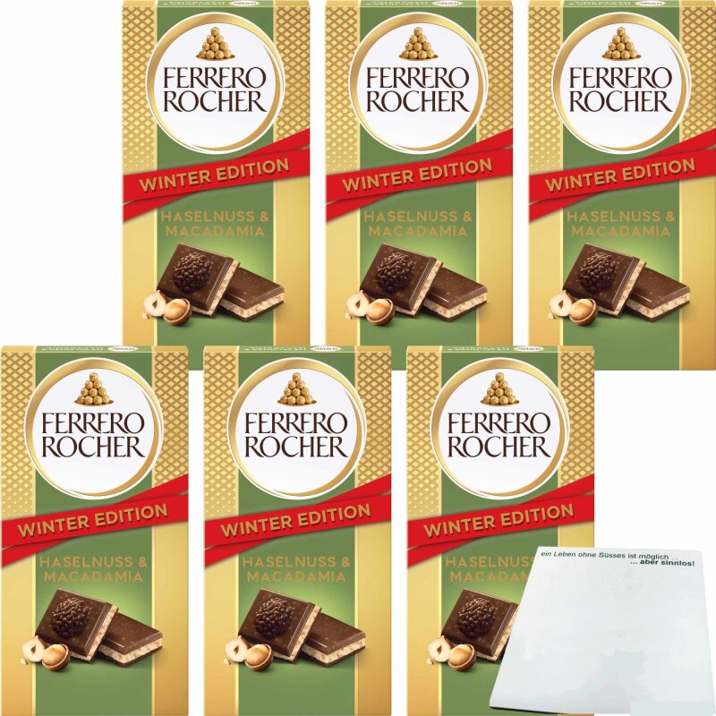 Ferrero Rocher Winter Edition Haselnuss & Macadamia 6er Pack (6x90g T