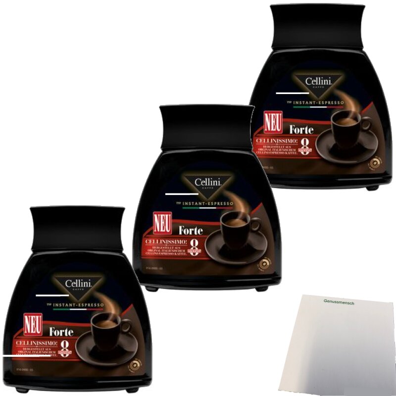 Cellini Instant-Espresso Forte (100g Glas) + usy Block