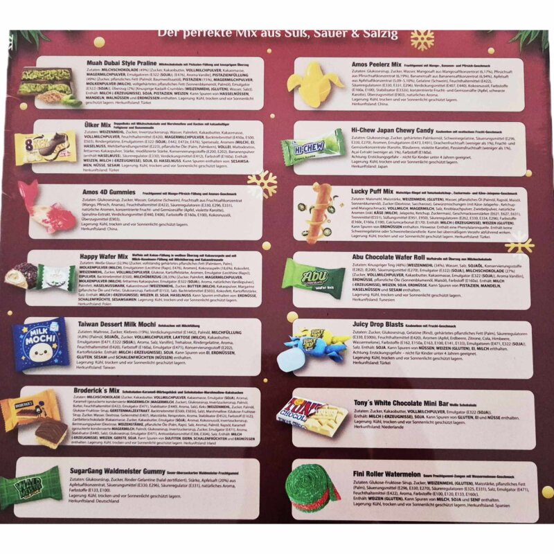 SugarGang Adventskalender mit legendären seltenen Inhalten (218g Pack