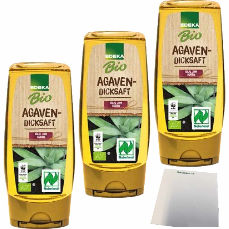 EDEKA Agavendicksaft 3er Pack (3x500g Flasche) + usy Block