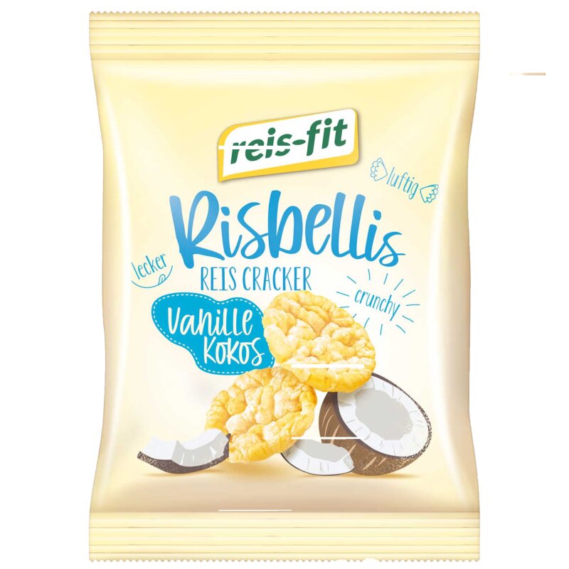 Reis-Fit Risbellis Reis Cracker Vanille Kokos (40g Packung)