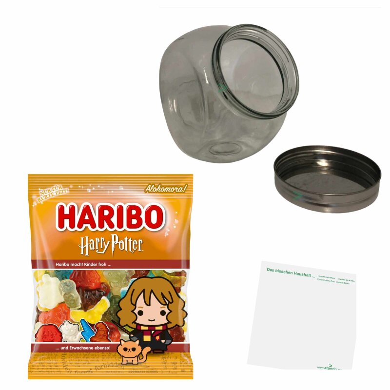usy Bonboniere (1200ml Glas)XL+ Haribo Hermine (160g) + usy Block