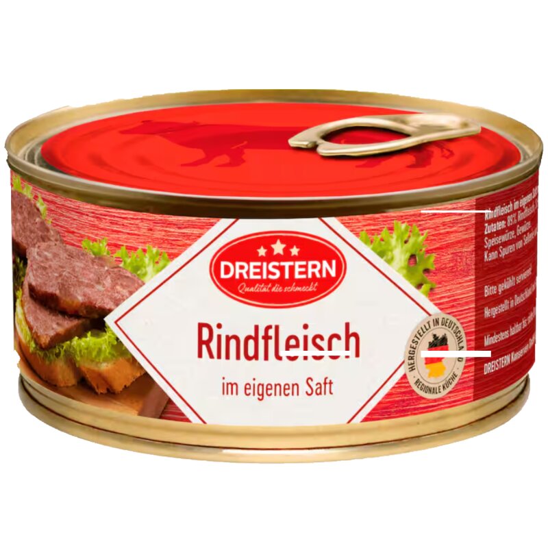 Dreistern Rindfleisch in eigenen Saft (300g Dose)