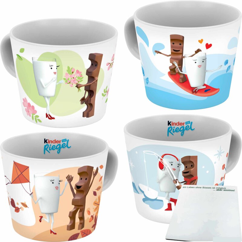 Kinder Riegel Sammeltasse 2026 Sammlerpack (4 St, alle 4 Motive) + us