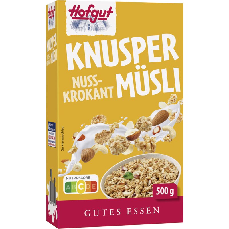 Hofgut Müsli Knusper Nuss Krokant (500g Packung)