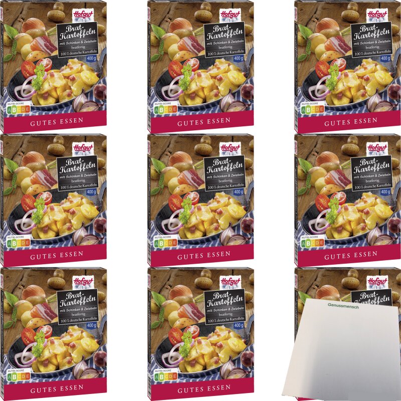 Hofgut Bratkartoffeln mit Schinken VPE (9x400g Packung) + usy Block