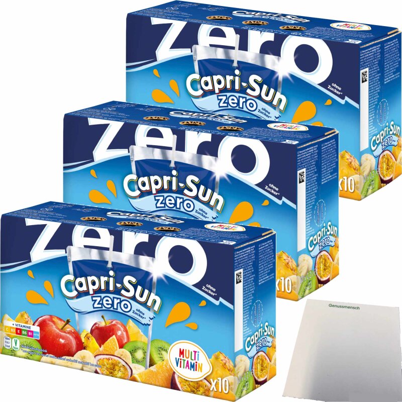 Capri-Sun Multivitamin Zero 3er Pack (30×200ml Packung) + usy Block