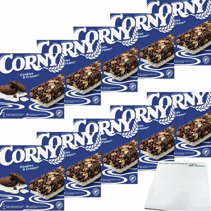 Corny Cookies & Cream 6 Riegel 10er Pack (10x138g Packung) + usy Bloc