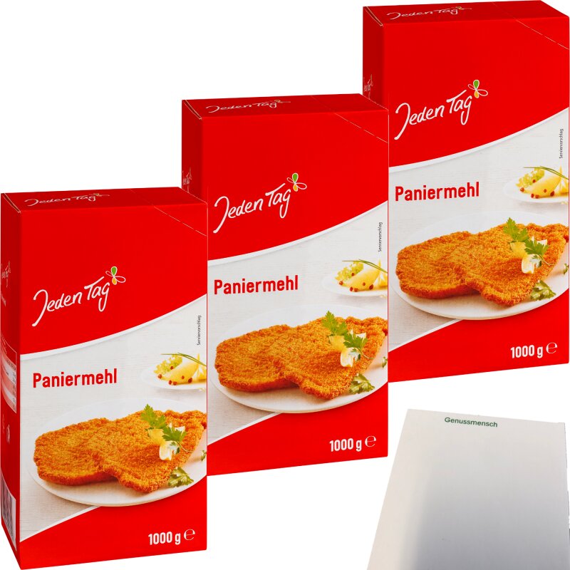 Jeden Tag Paniermehl 3er Pack (3x1000g Packung) + usy Block