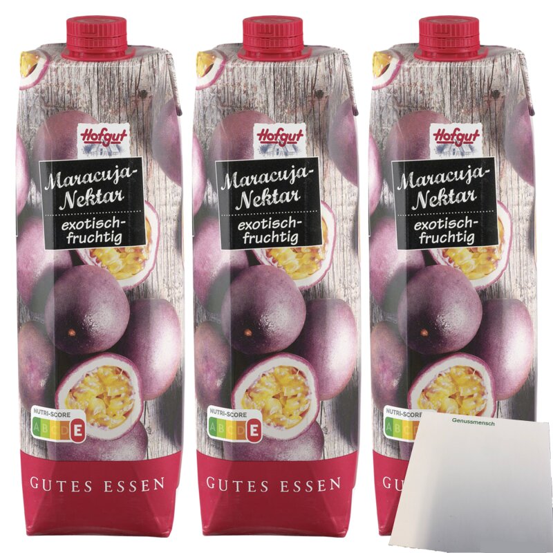 Hofgut Maracujanektar 3er Pack (3x1l Packung) + usy Block