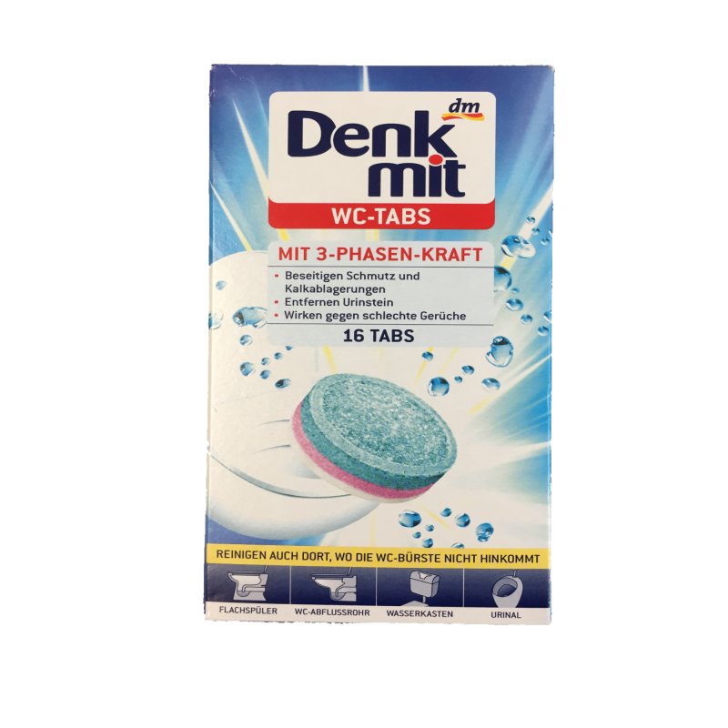Denk Mit Wc-Tabs mit 3 Phasen Kraft (400g, 16 Tabs)