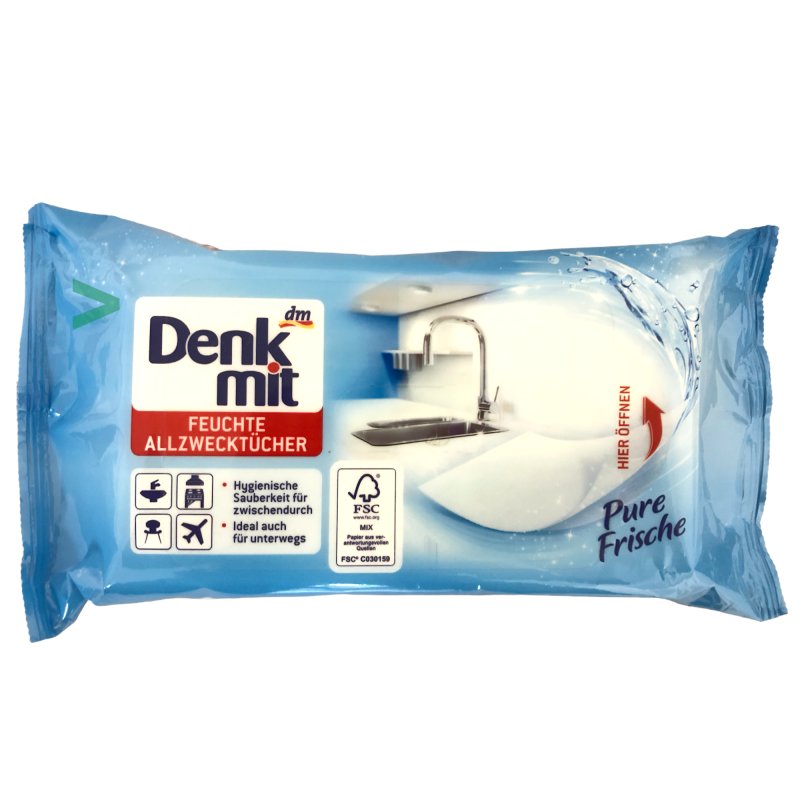 Denkmit Feuchte Allzwecktücher Pure Frische, 50 Stk