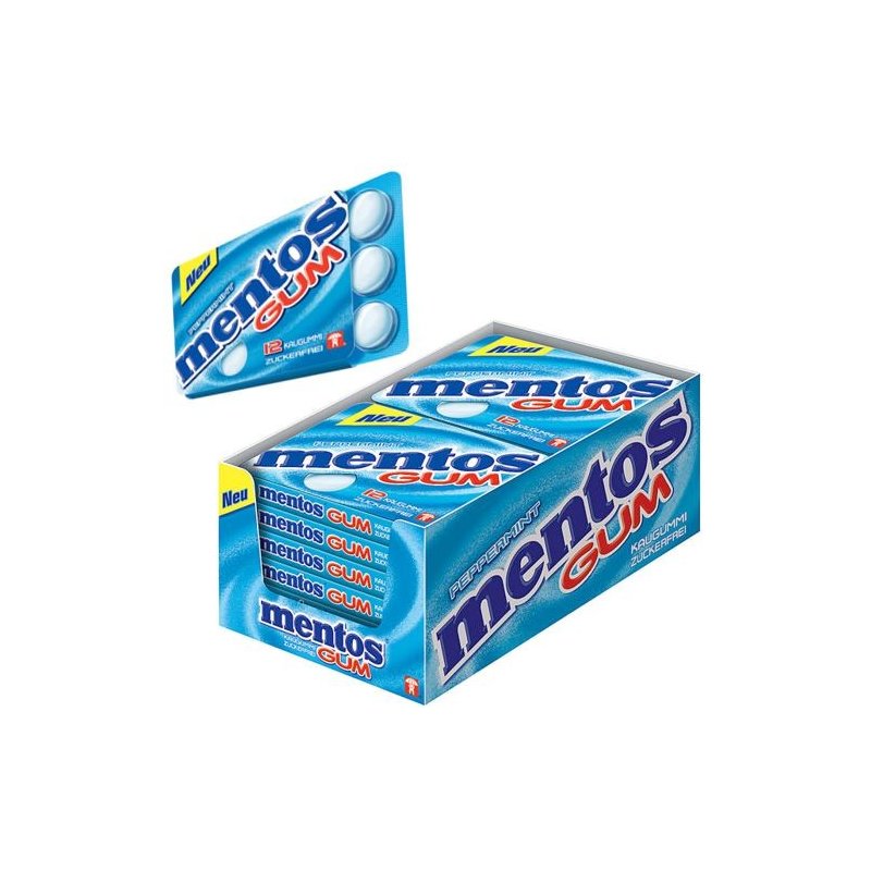 Mentos Gum Peppermint (12x 17,5g Packung)