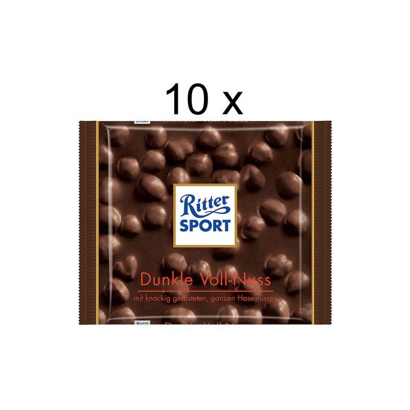 Ritter Sport Dunkle Voll Nuß (10x 100g Schokoladen-Tafeln)