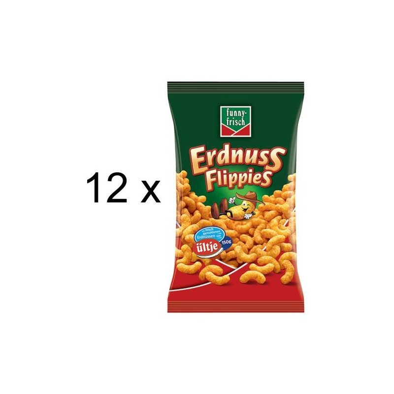 Funny-Frisch Erdnuß Flippies (12x 150g Tüten)
