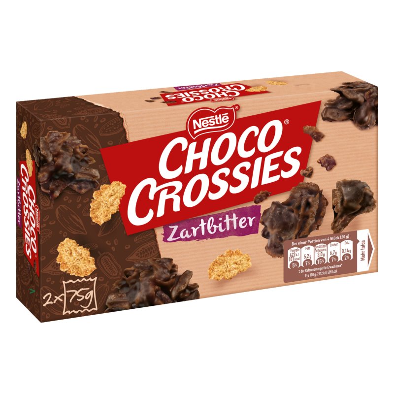 Nestle Choco Crossies Zartbitter 2x75g Packung