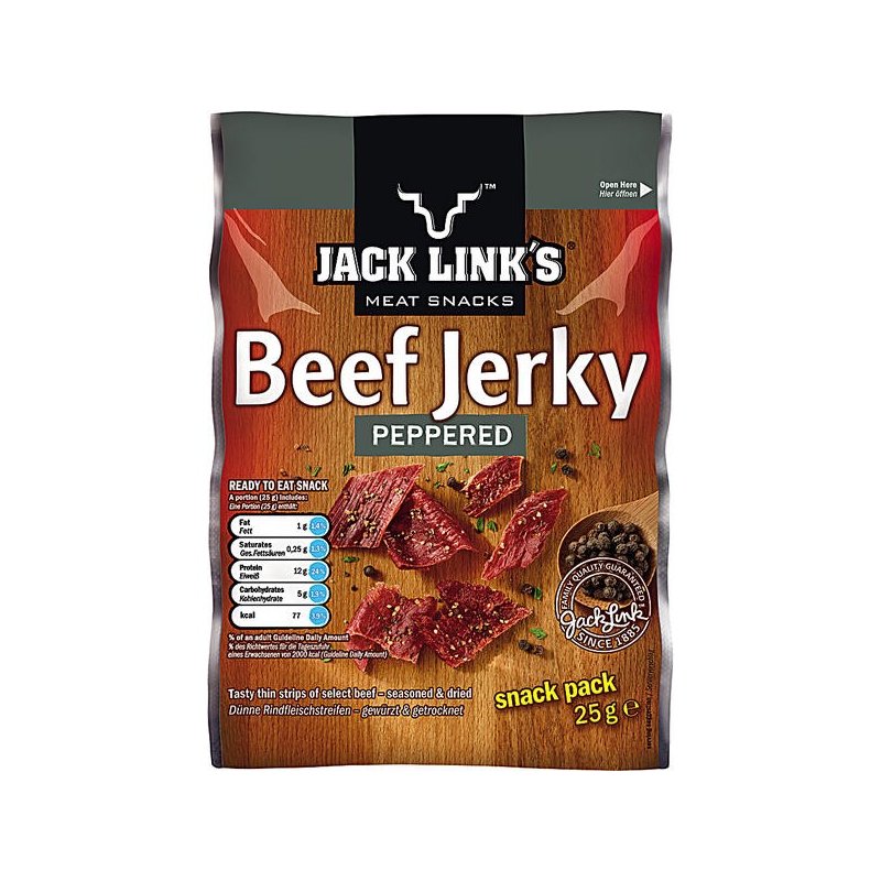 Jack Link's Beef Jerky Peppered Clipstrips 12x25 g