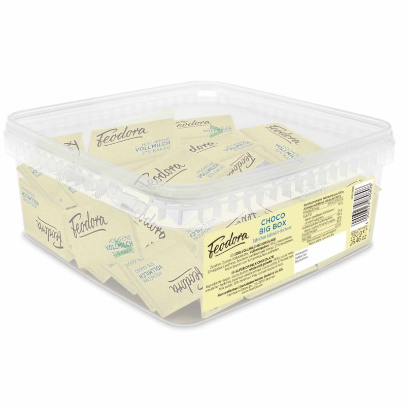 Feodora Choco Big Box Vollmilch-Hochfein-Täfelchen (1x750g Box)