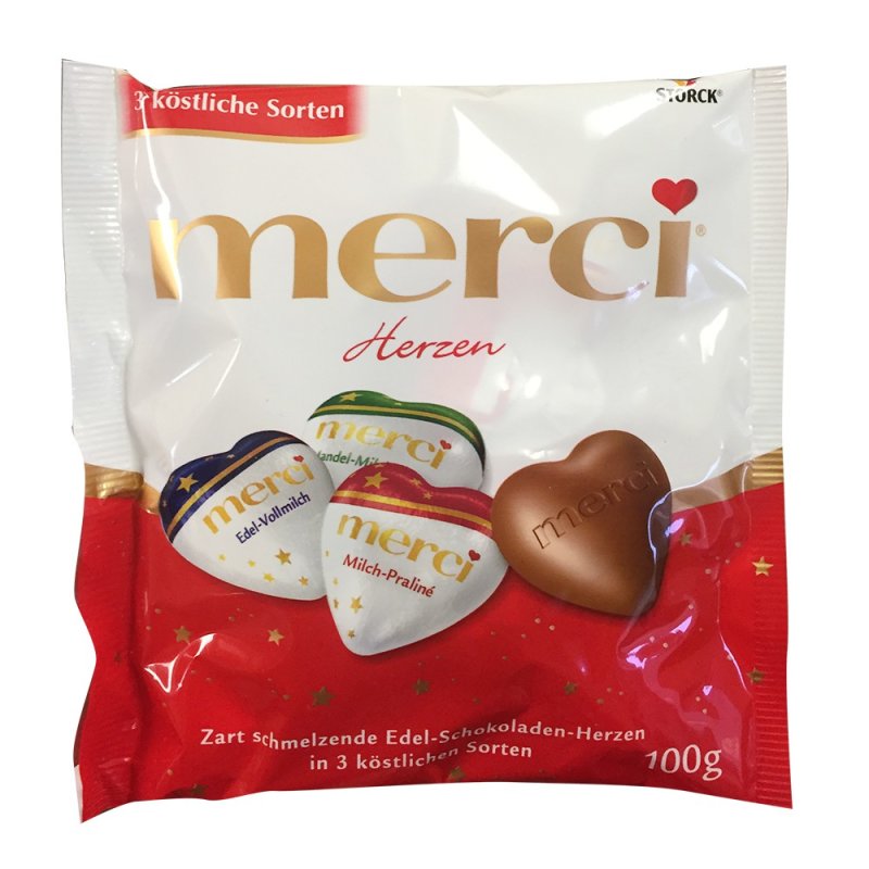 merci Herzen 3 Sorten (100g Beutel)