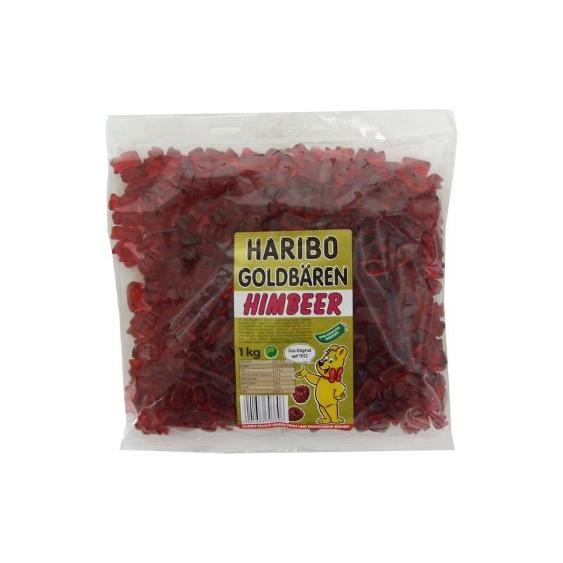 Haribo Goldbären Himbeer 1kg Beutel Gummibärchen rot sortenrein