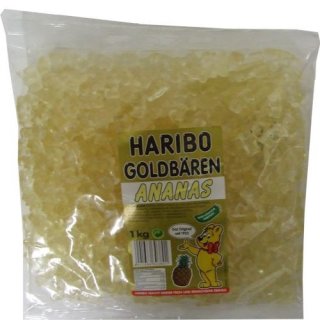 Haribo Goldbären Ananas (1kg Beutel Gummibärchen weiß) sortenrein