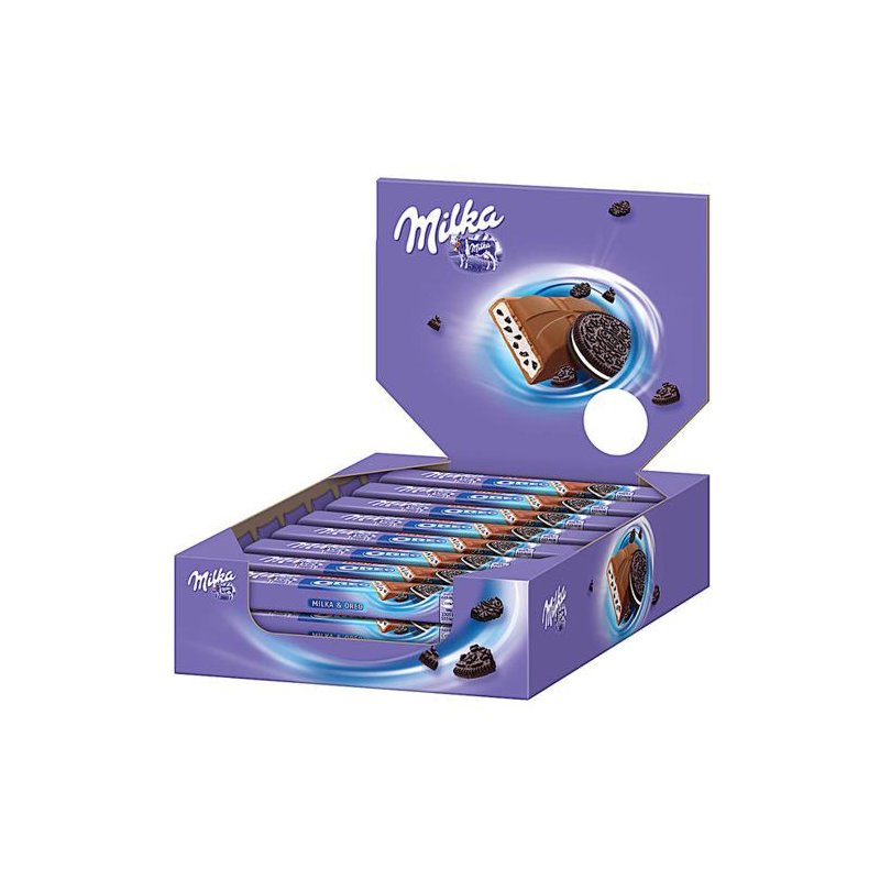 Milka & Oreo Schokoriegel mit Oreo-Keksstückchen (24x41g Riegel)