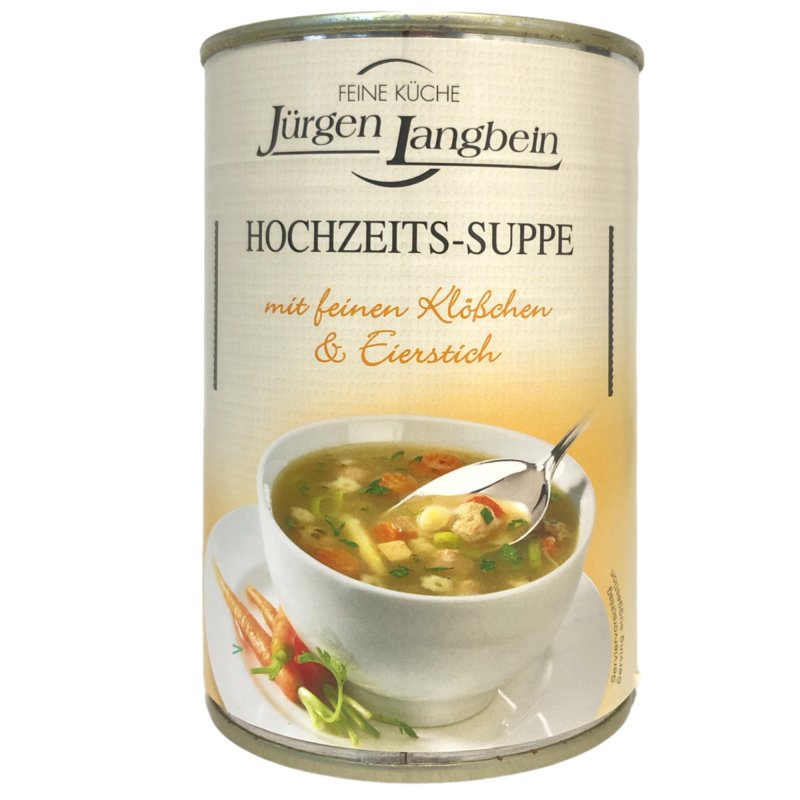 Jürgen Langbein Hochzeitssuppe mit feinen Klößchen und Eierstich 1er