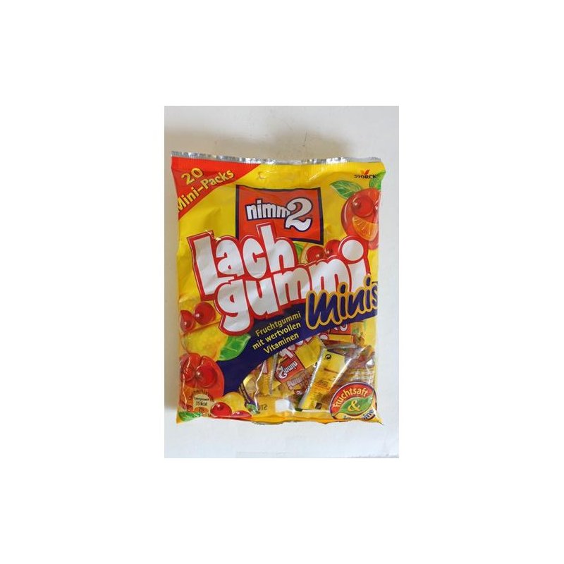 nimm2 Lachgummi minis mit Fruchtsaft, 20 Mini Packs (210g Tüte)